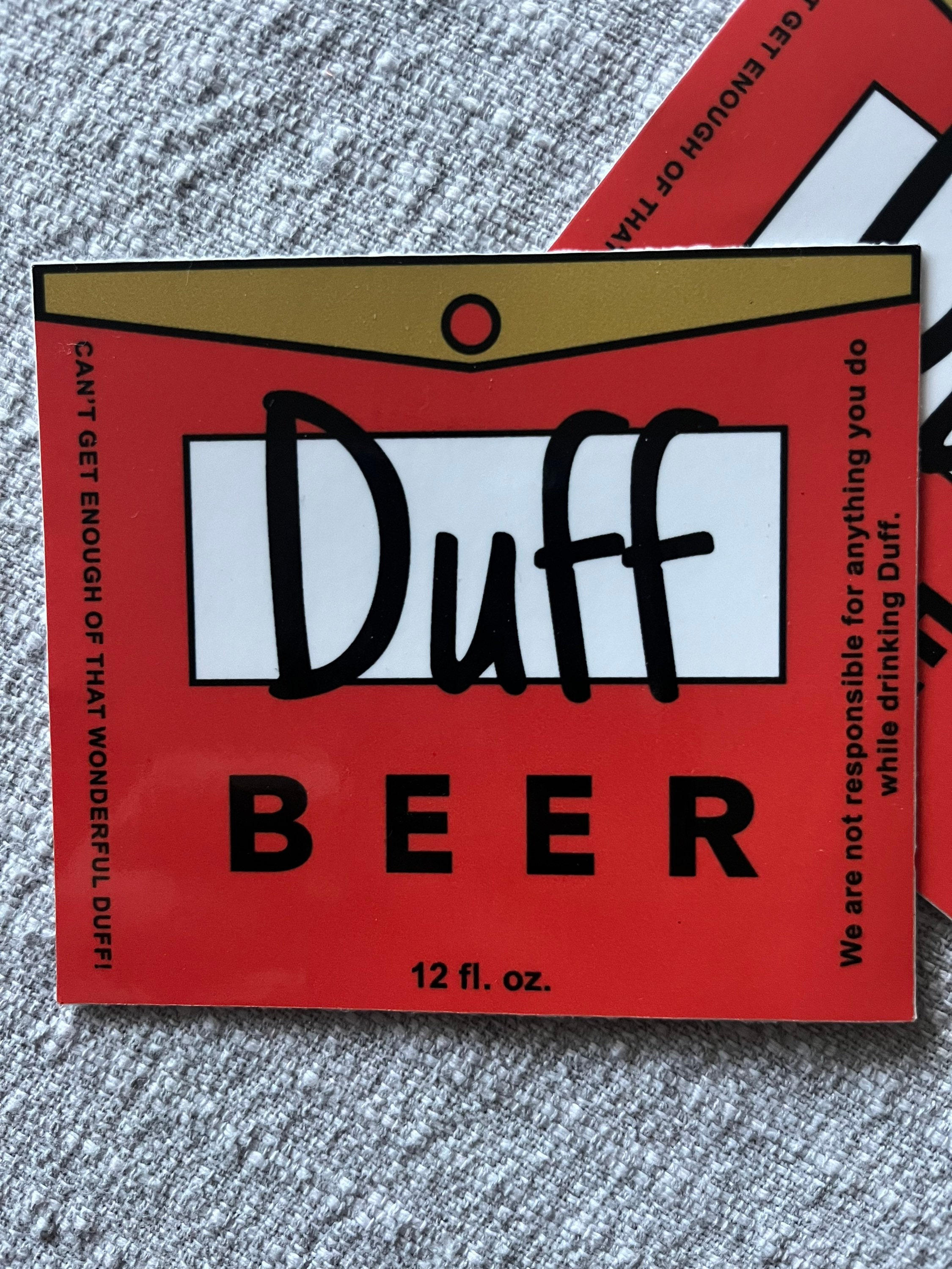Duff Beer Sticker, Custom Made Sticker, Sticker, Vinyl, Laminated, Die ...