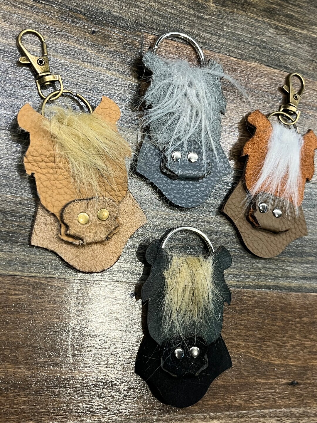 Leather Horse Keychain, Laser Engraved, Horse, Key Fob, Gift, Pony ...