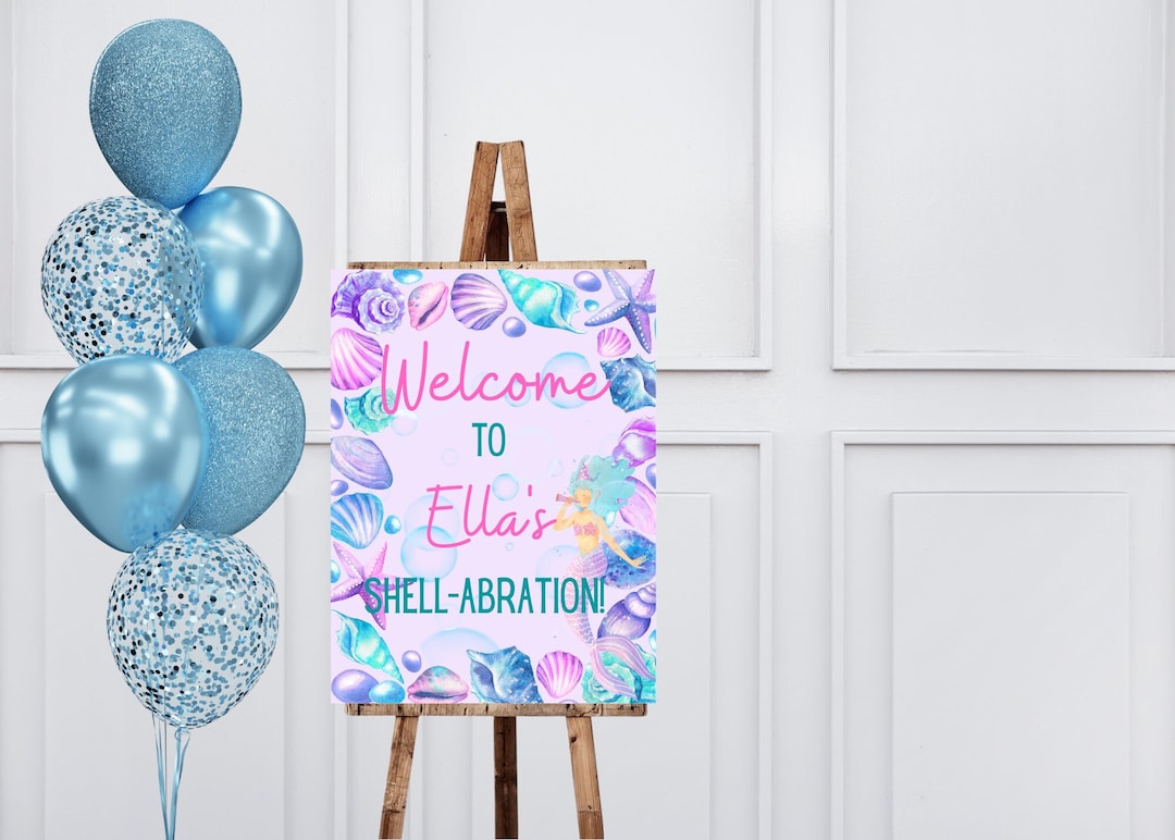 Custom Mermaid Party Sign: Shipped Corrugated Plastic Welcome Board - Etsy