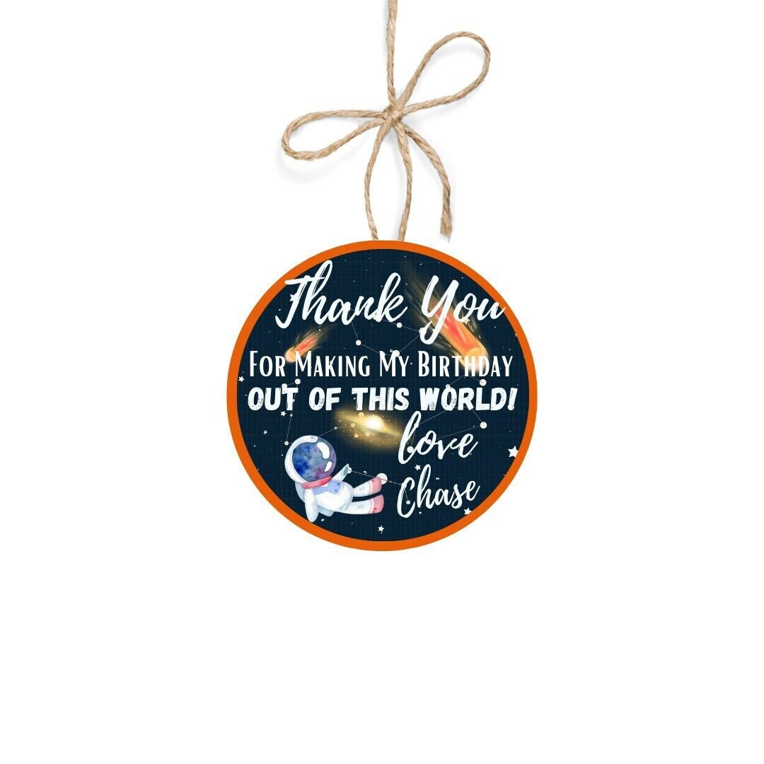 Space Birthday Favor Tags: Galaxy Astronaut Thank You Tags - Etsy