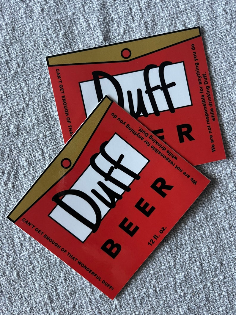 Duff Beer Sticker, Custom Made Sticker, Sticker, Vinyl, Laminated, Die ...