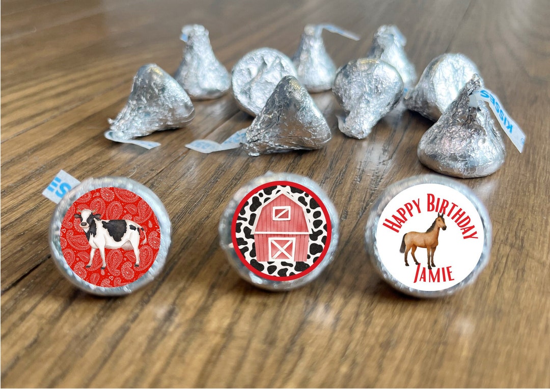 150ct Farm Animal Chocolate Kiss Stickers: Barnyard Party Favors - Etsy