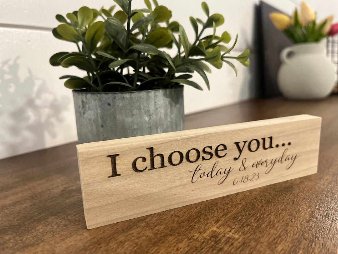 Custom Wooden Laser Engraved Block Signs, Desk Decor, Fireplace Mantle ...