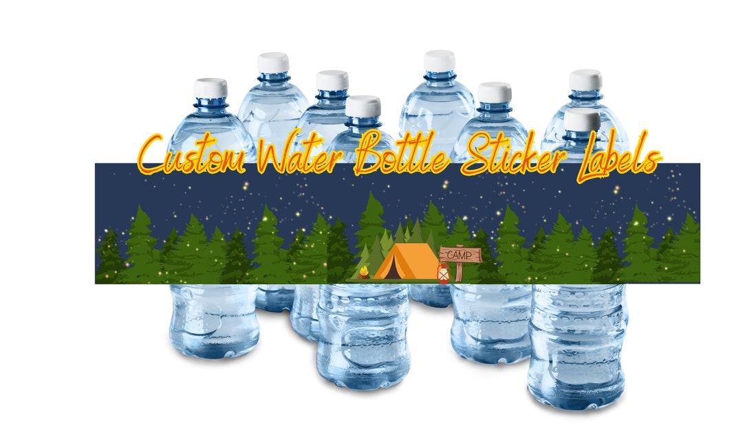 24 Custom Water Bottle Labels Shipped, Stickers, Skins, Waterproof ...