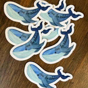 Save the Whale Sticker, Custom Made Sticker, Sticker,, Vinyl, Laminated ...