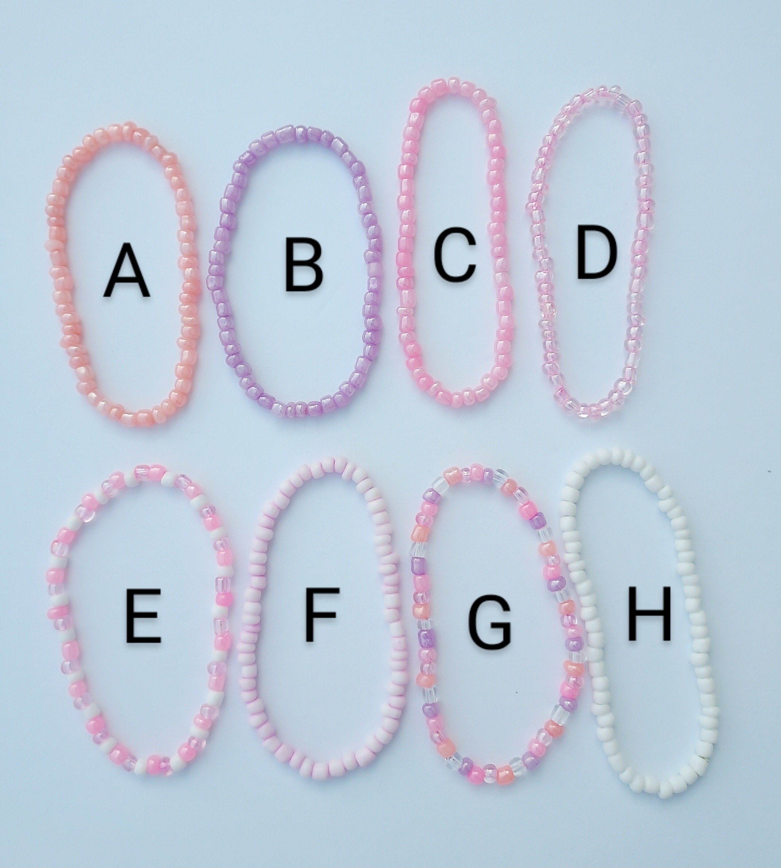 Pastel Bracelets, Easter Stretch Bracelets, Spring Jewelry, Seed Bead ...