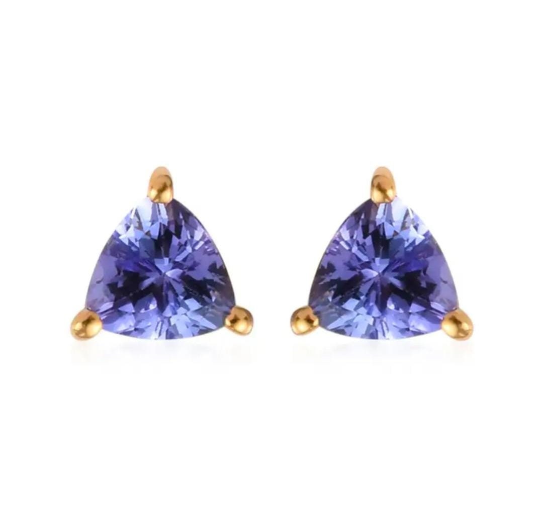 Tanzanite Stud Earring in Sterling Silver, Tanzanite Earring, Tanzanite ...