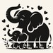 Mother and Baby Elephant Svg, Cute Elephant, Baby Shower Cut File, Mom ...