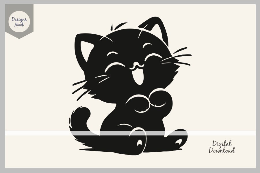Smiling Happy Baby Cat SVG, Cute Kitten Svg, Smiling Kitten Svg, Cute ...