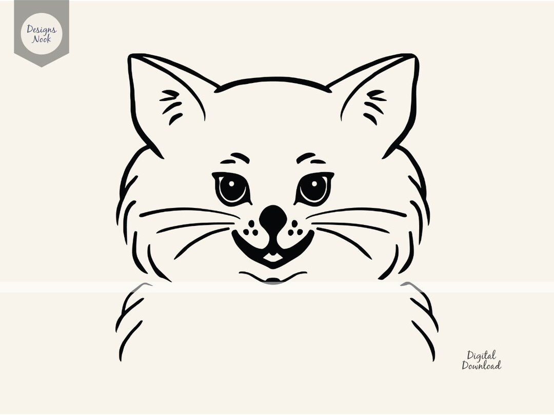 Cat Face SVG, Single Heart Paw Print SVG, Cat Face Cut Files for Circut ...