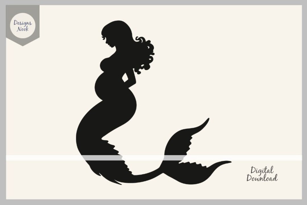 Beautiful Mermaid SVG, Pregnant Mermaid, Expecting Mommy, Baby Mermaid ...