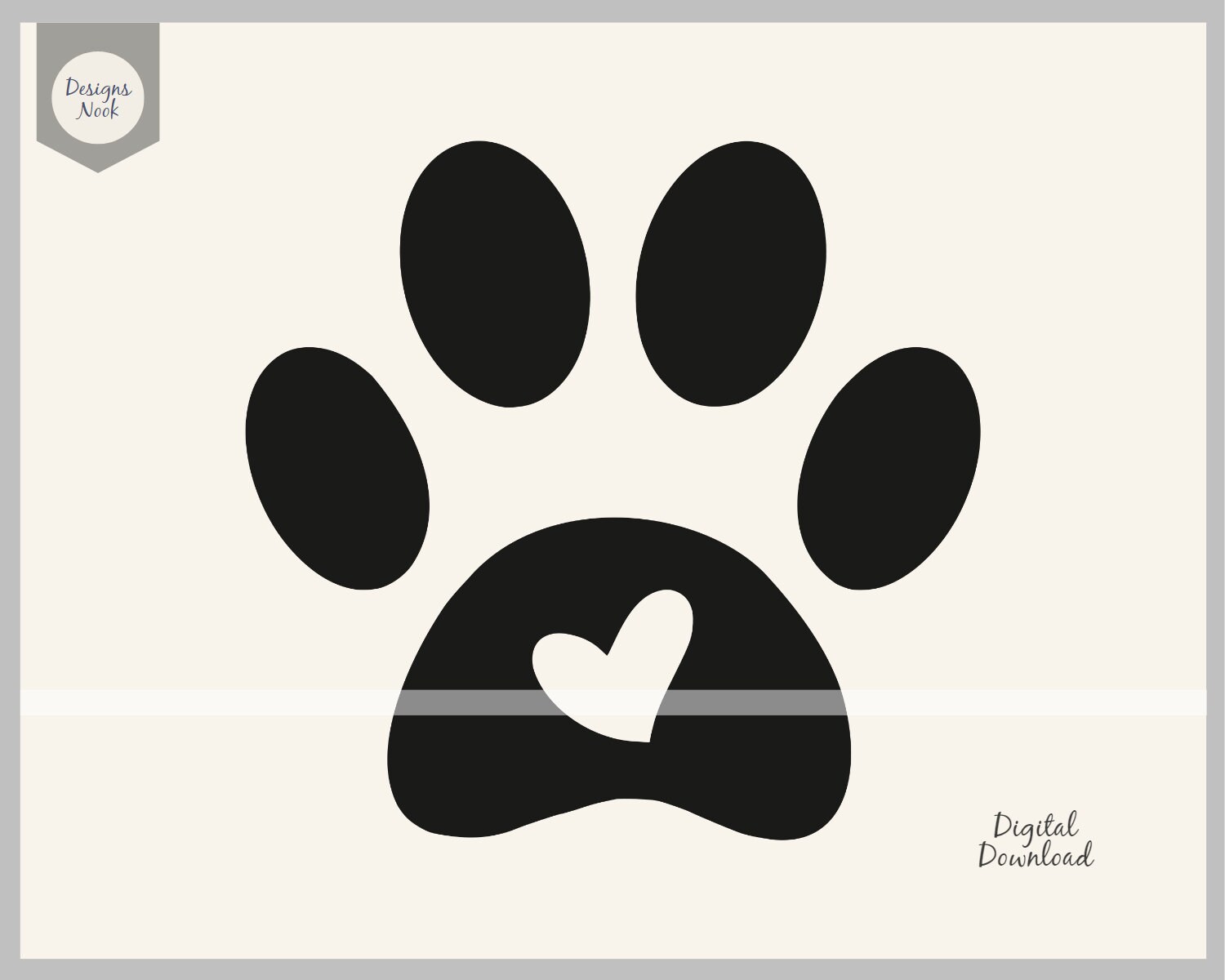 Dog Paw SVG Single Heart Paw Print SVG Dog Paw Cut Files for - Etsy