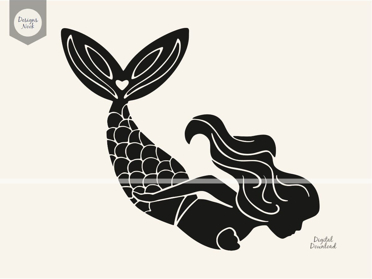 Swimming Mermaid Svg, Diving Mermaid Svg, Beautiful Mermaid Svg ...