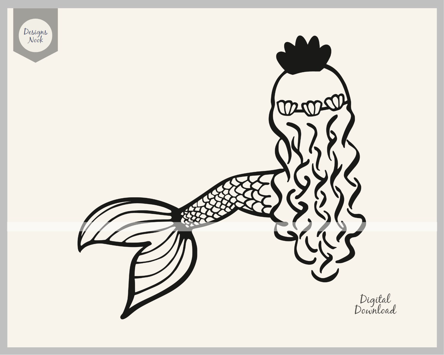 Sitting Mermaid Svg, Cute Mermaid Svg, Young Mermaid Svg, Little ...