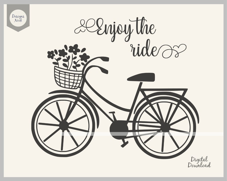 Bicycle Svg, Enjoy the Ride Svg, Bicycle Cut File, Bicycle Clip Art ...