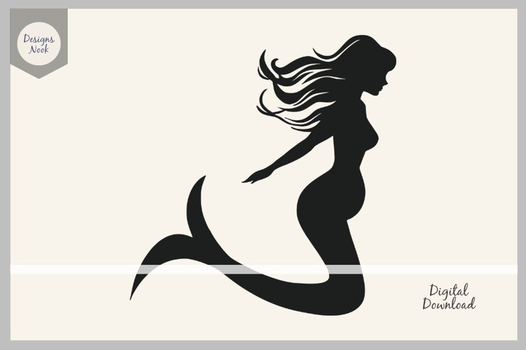 Beautiful Mermaid SVG, Pregnant Mermaid, Expecting Mommy, Baby Mermaid ...