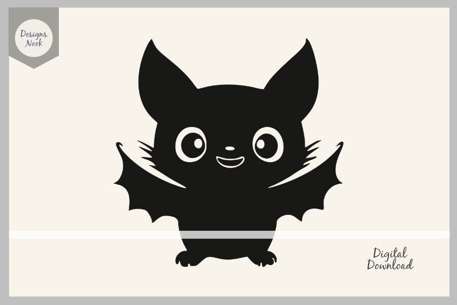 Smiling Happy Baby Bat SVG, Cute Bat Svg, Smiling Bat Svg, Cute Cat Svg ...