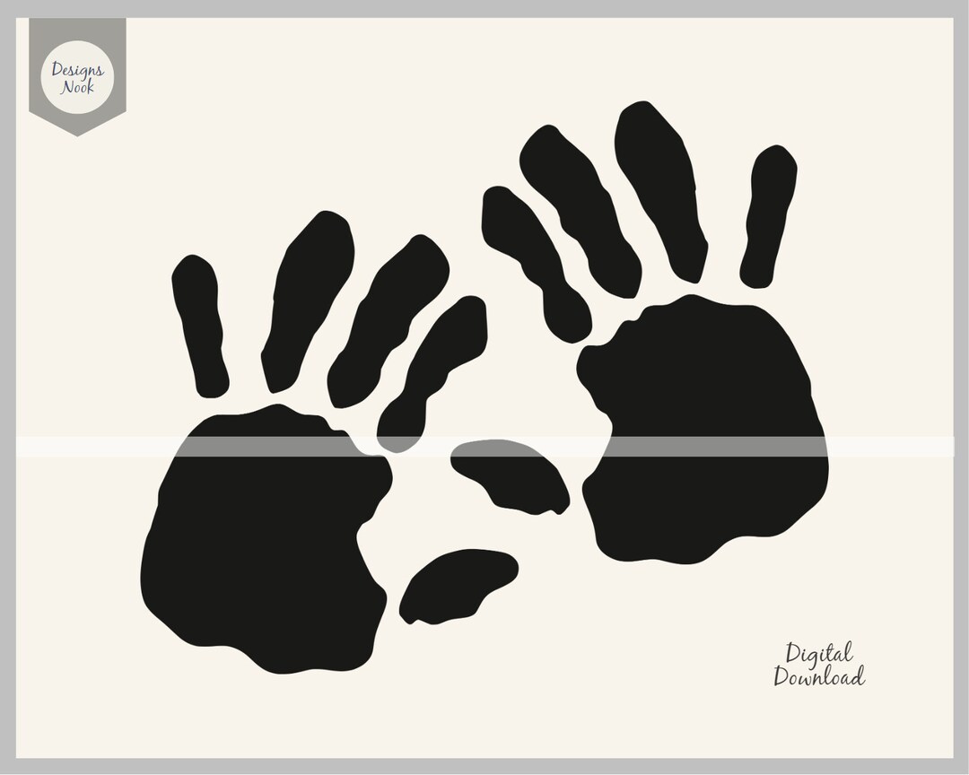 Handprint SVG, Hand Cut File, Handprint Cricut, Handprint Silhouette ...