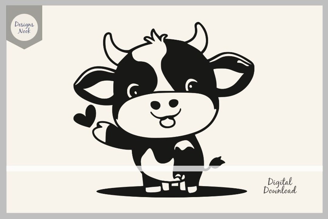 Baby Cow Svg, Smiling Cow Svg, Farm Animal Cut File, Happy Cow Svg ...