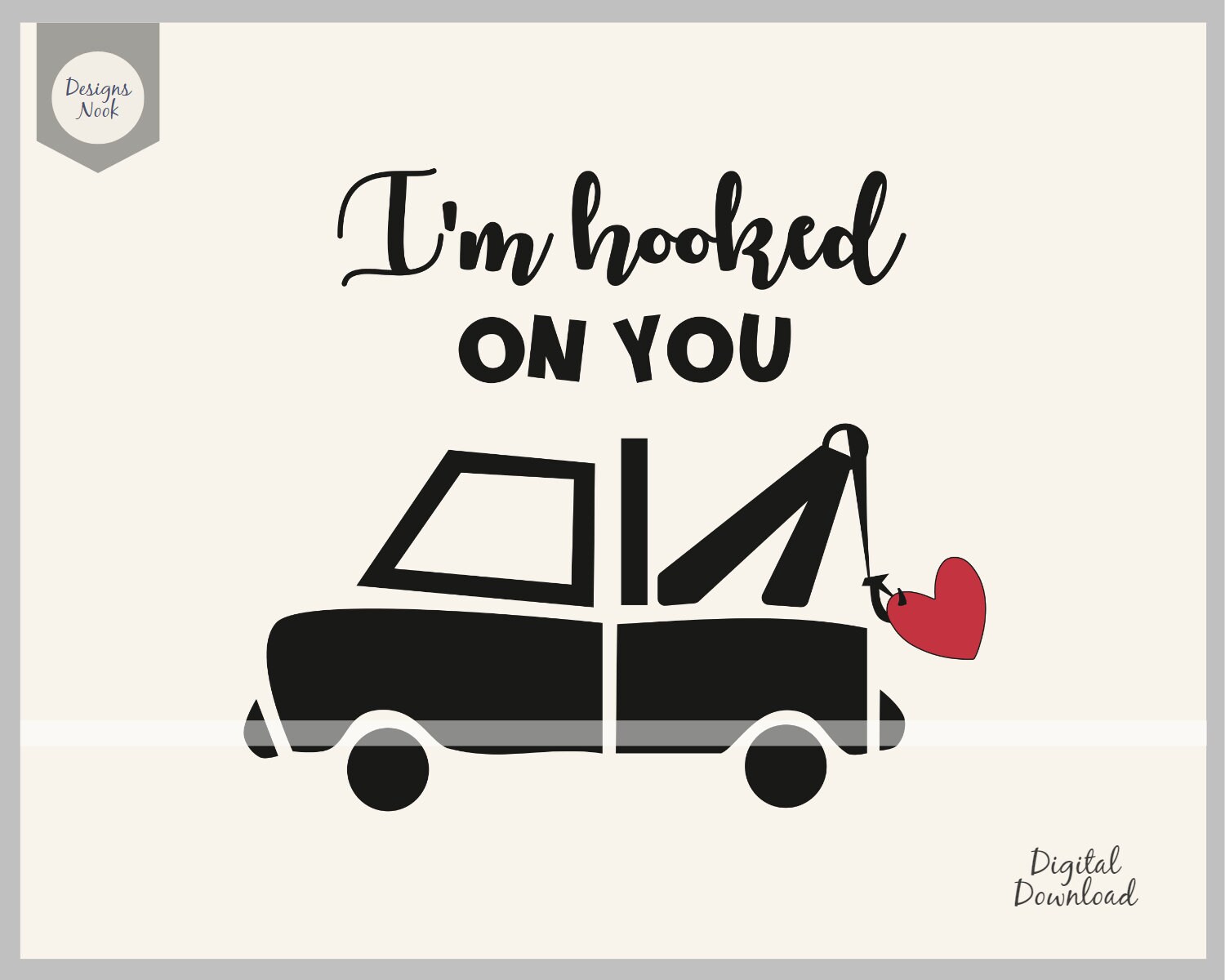I'm Hooked on You Svg, Valentines Cut File, Valentine Svg, Heart Truck ...