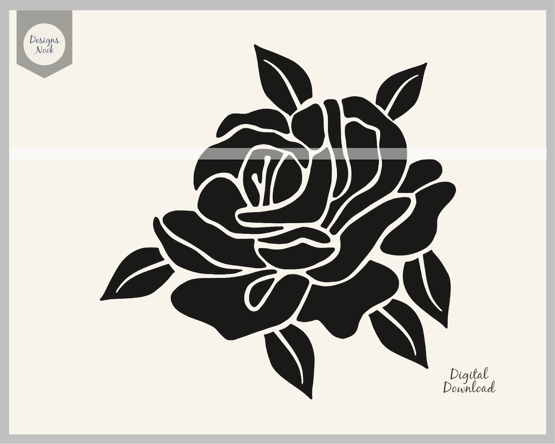 Single Rose SVG, Rose Cut File, Flower Cricut File, Flower Download ...