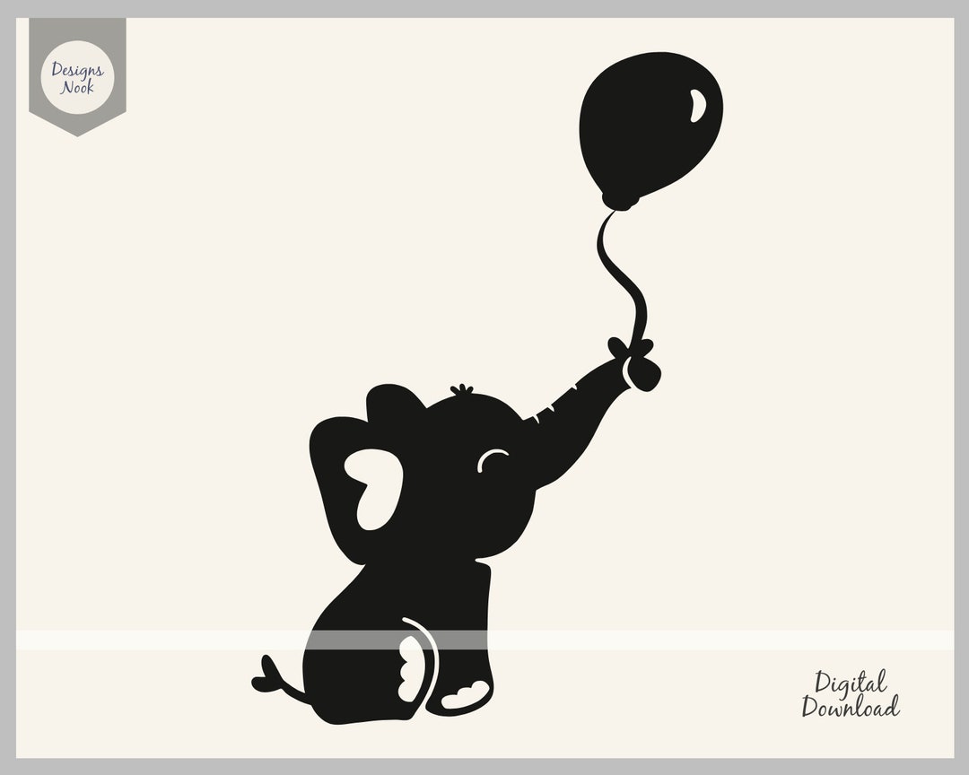 Baby Elephant Svg, Cute Elephant Svg, Elephant Dxf, Baby Elephant ...