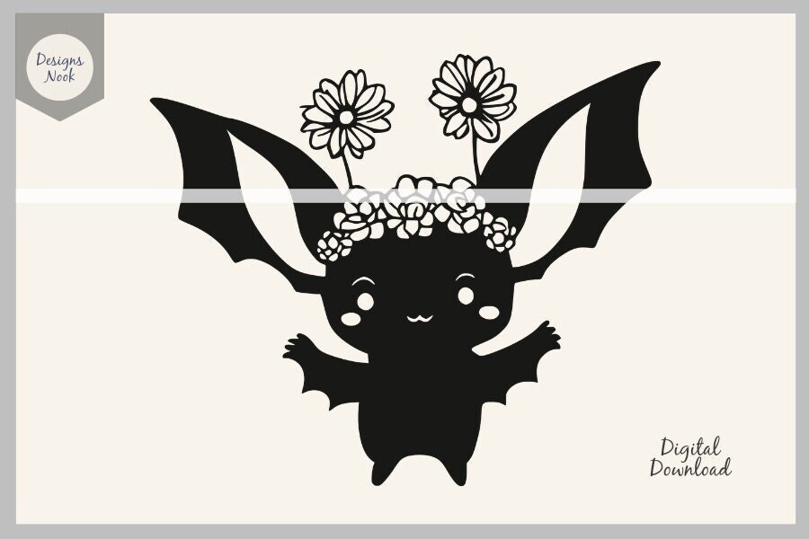 Smiling Happy Baby Bat SVG, Cute Bat Svg, Smiling Bat Svg, Cute Cat Svg ...