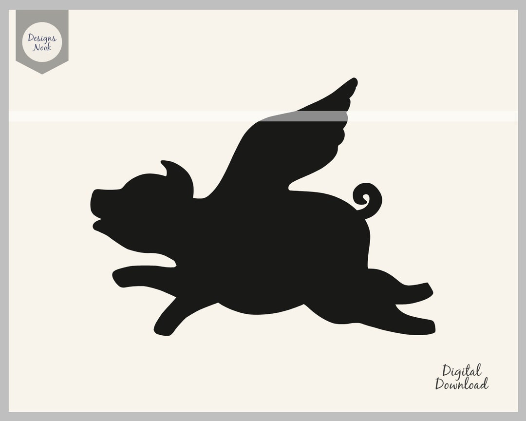 Flying Pig, Flying Pig Cut File, Flying Pig Vector, Flying Pig Decal ...