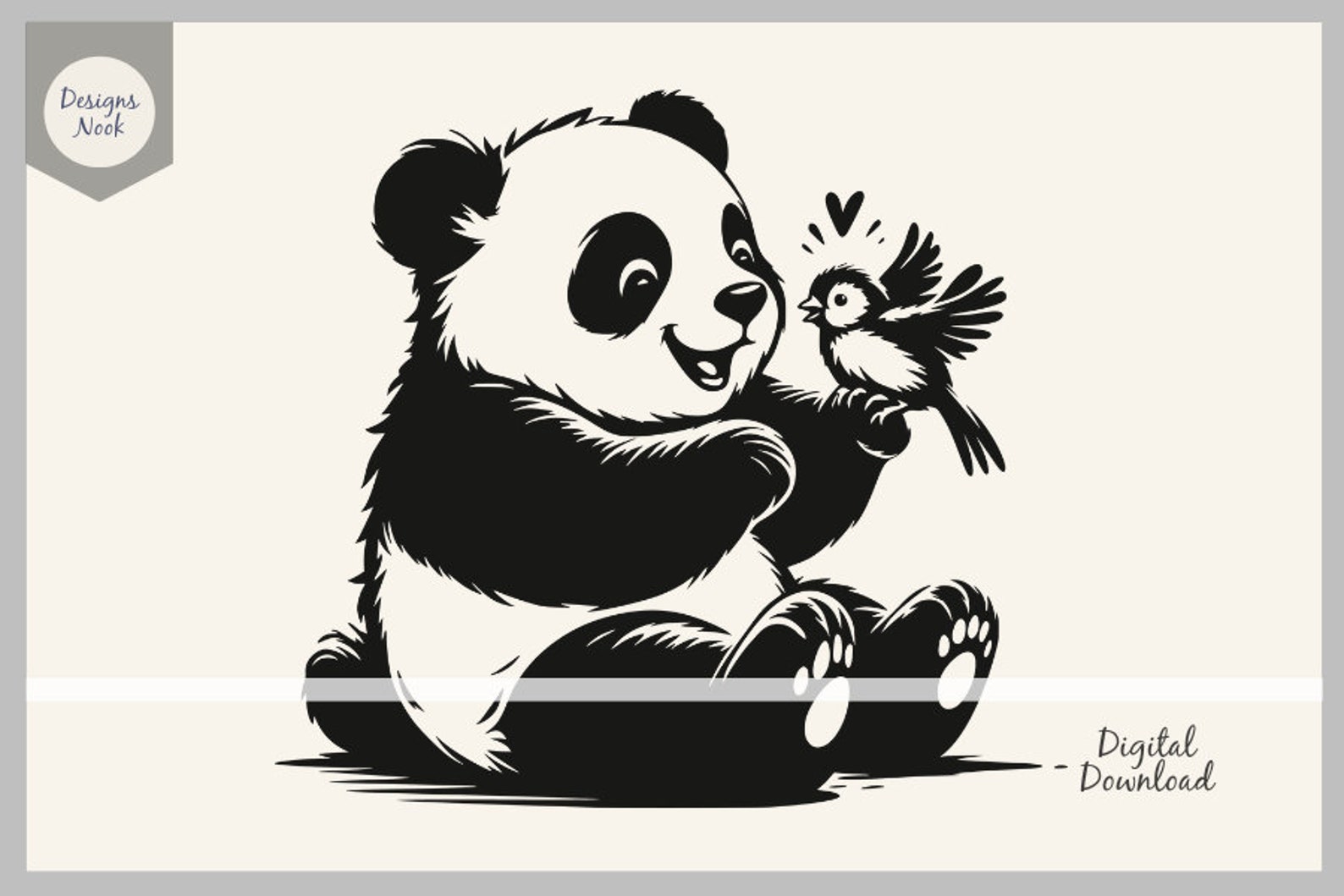 Baby Panda Svg, Baby Panda Cut File, Baby Panda Silhouette, Panda ...