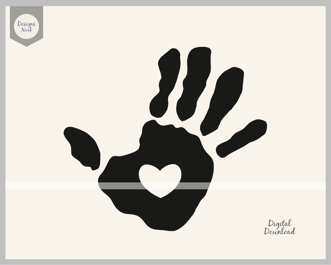 Handprint SVG, Hand Cut File, Handprint Cricut, Handprint Silhouette ...