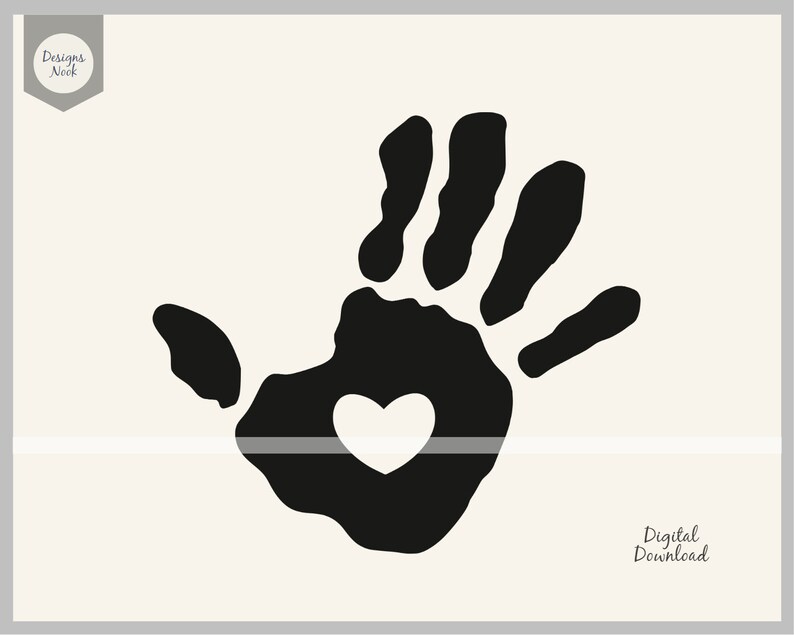 Handprint SVG, Hand Cut File, Handprint Cricut, Handprint Silhouette ...