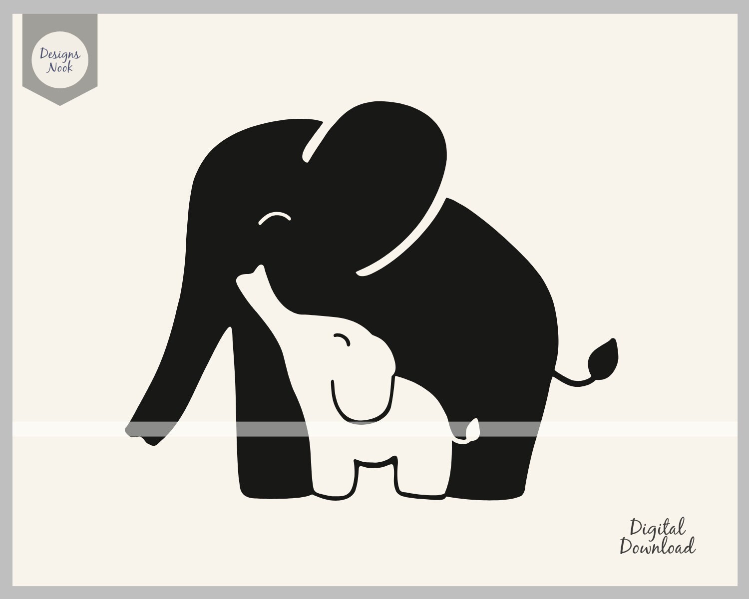 Mother and Baby Elephant Svg, Cute Elephant, Baby Shower Cut File, Mom ...