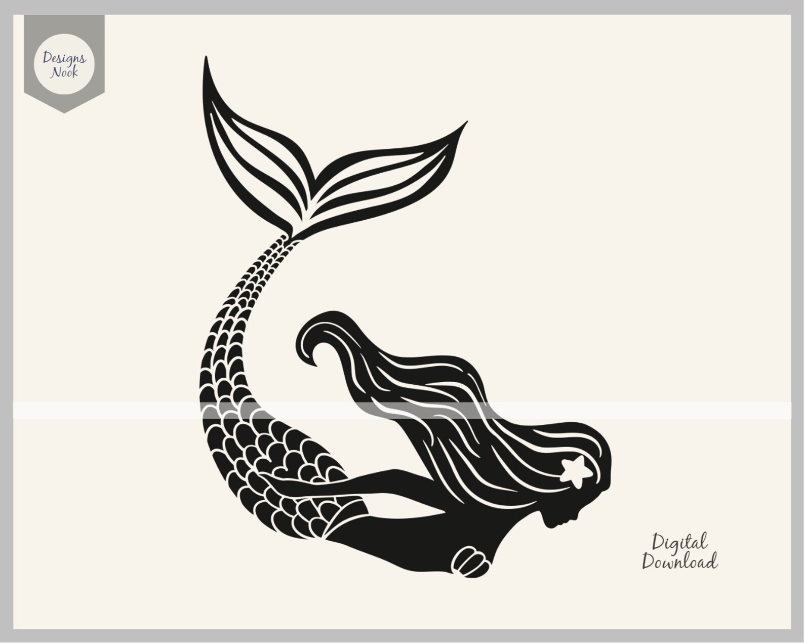 Swimming Mermaid Svg, Diving Mermaid Svg, Beautiful Mermaid Svg ...