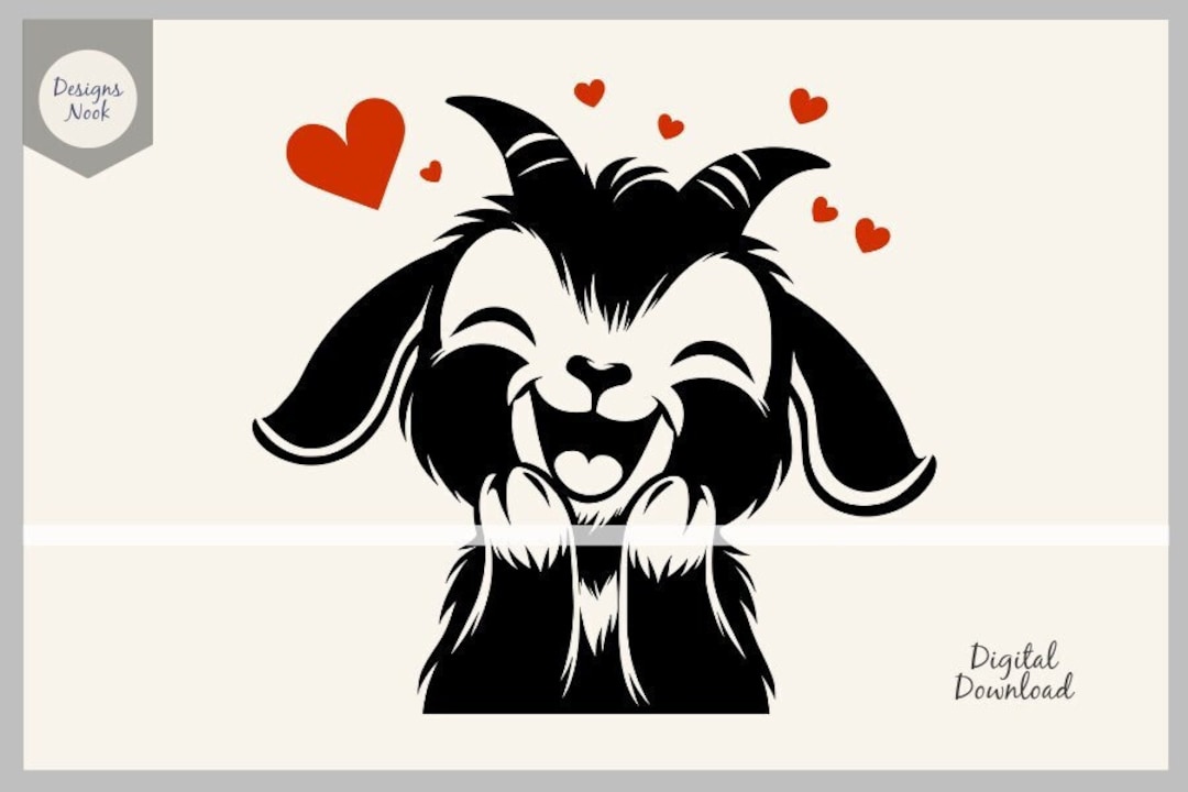 Baby Goat Svg, Laughing Goat Svg, Farm Animal Cut File, Happy Goat Svg ...