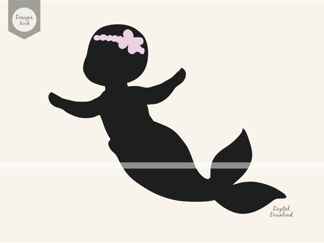 Baby Mermaid Svg, Cute Mermaid Svg, Newborn Mermaid Svg, Mermaid Vector ...