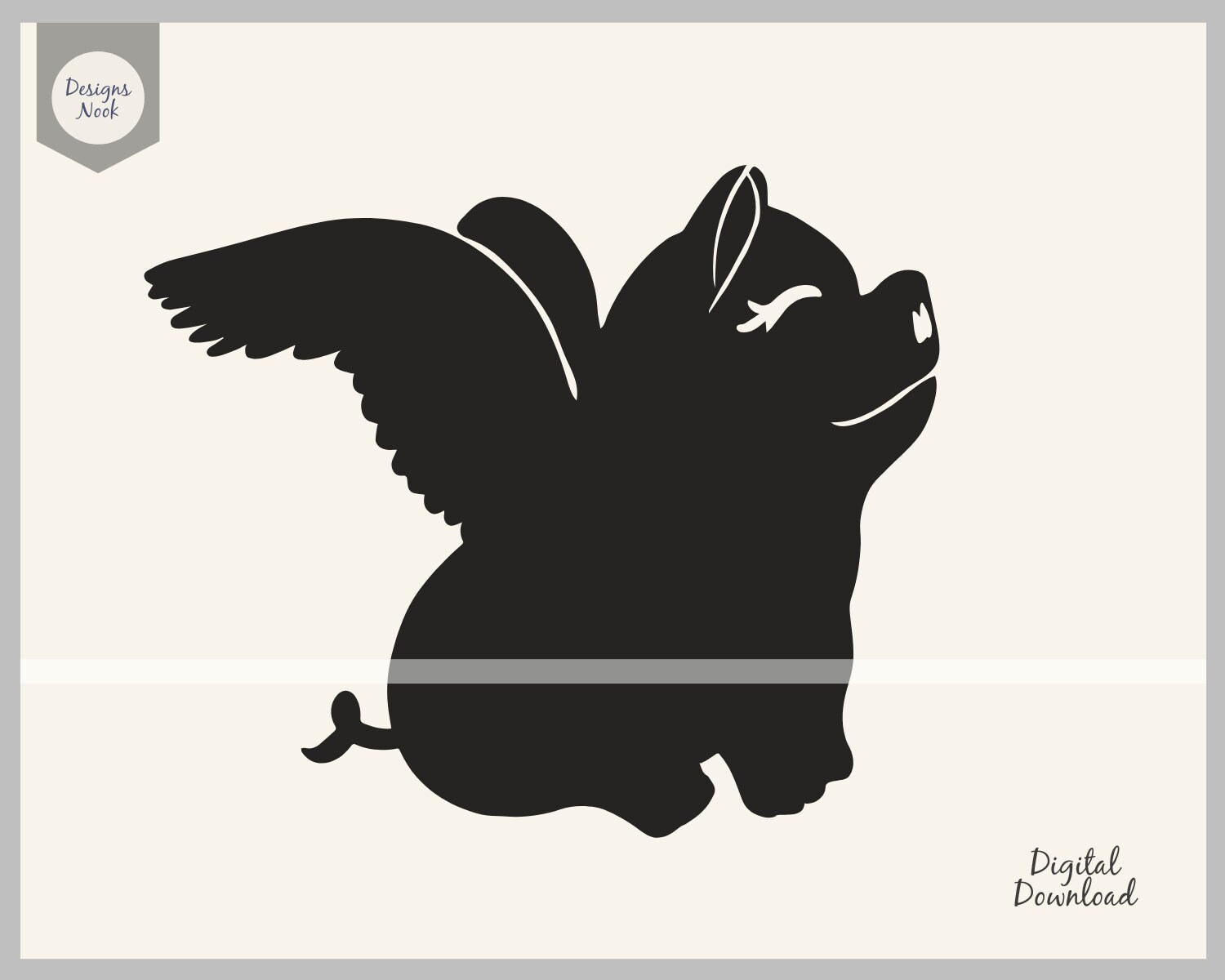Flying Pig, Flying Pig Cut File, Flying Pig Vector, Flying Pig Decal ...