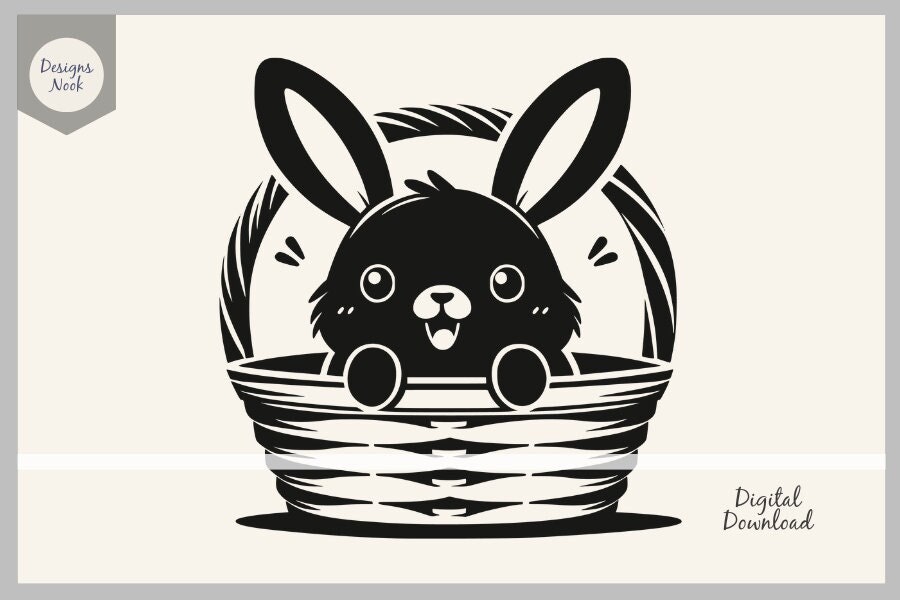 Bunny SVG, Bunny in a Basket Svg, Baby Bunny Svg, Baby Bunny Vector Cut ...