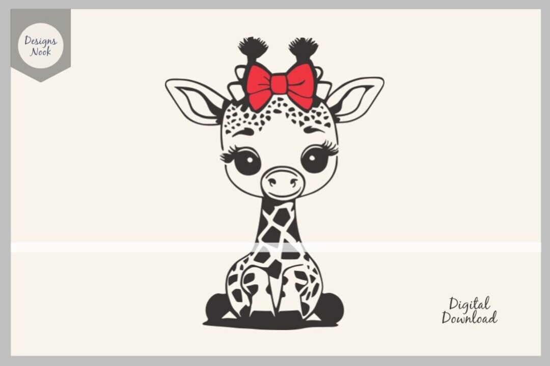 Giraffe SVG, Giraffe Holding a Balloon, Giraffe Funny Svg, Cute Giraffe ...