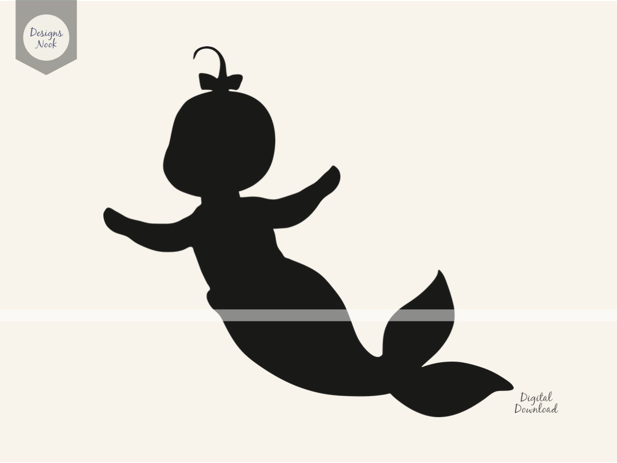 Baby Mermaid Svg, Cute Mermaid Svg, Newborn Mermaid Svg, Mermaid Vector ...