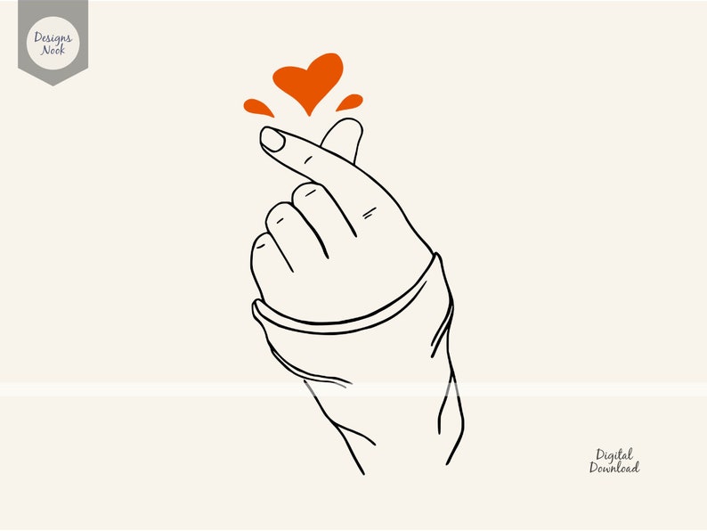 Finger Heart Svg Kpop SVG Digital File Korean Clipart - Etsy