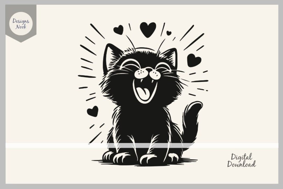 Smiling Happy Baby Cat SVG, Cute Kitten Svg, Smiling Kitten Svg, Cute ...