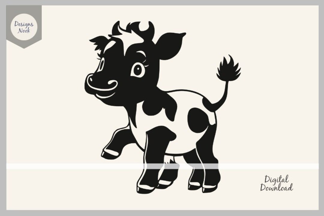 Baby Cow Svg, Smiling Cow Svg, Farm Animal Cut File, Happy Cow Svg ...