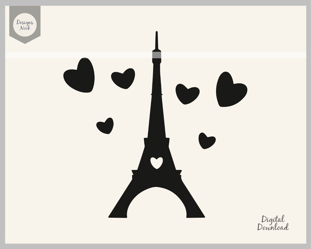 Eiffel Tower Svg, Paris Svg, Hand Lettered Svg, Hearts Svg, Love Travel ...