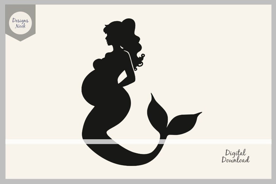 Beautiful Mermaid SVG, Pregnant Mermaid, Expecting Mommy, Baby Mermaid ...