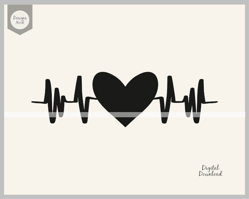 Heart Beat SVG Ekg Heartbeat Clipart Vector Cut Files - Etsy