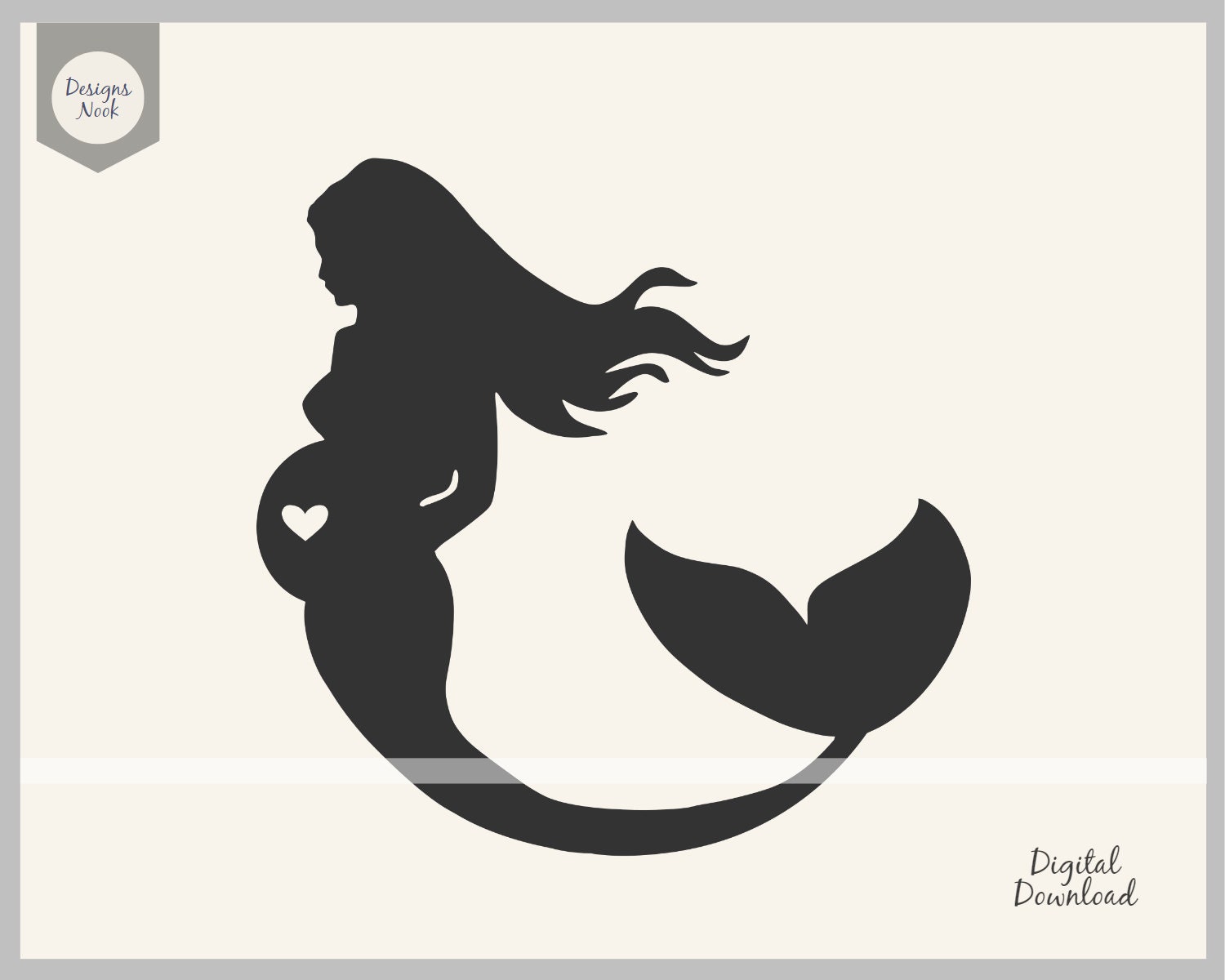 Beautiful Mermaid SVG, Pregnant Mermaid, Expecting Mommy, Baby Mermaid ...