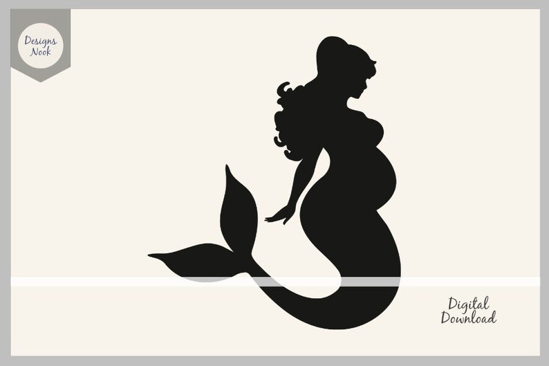 Beautiful Mermaid SVG, Pregnant Mermaid, Expecting Mommy, Baby Mermaid ...