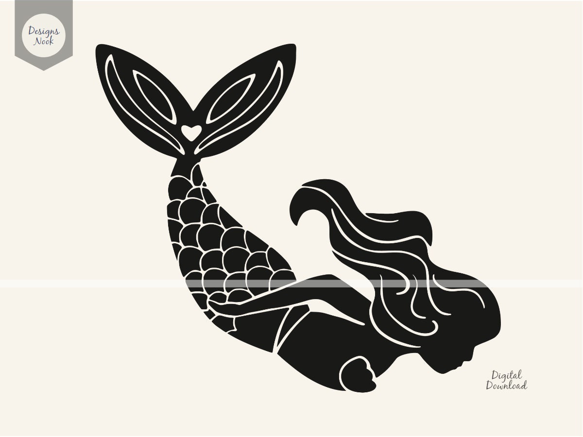 Swimming Mermaid Svg, Diving Mermaid Svg, Beautiful Mermaid Svg ...