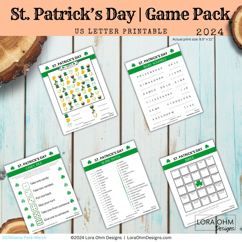St. Patrick's Day Printable Game Pack | PDF | Downloadable | Candy ...