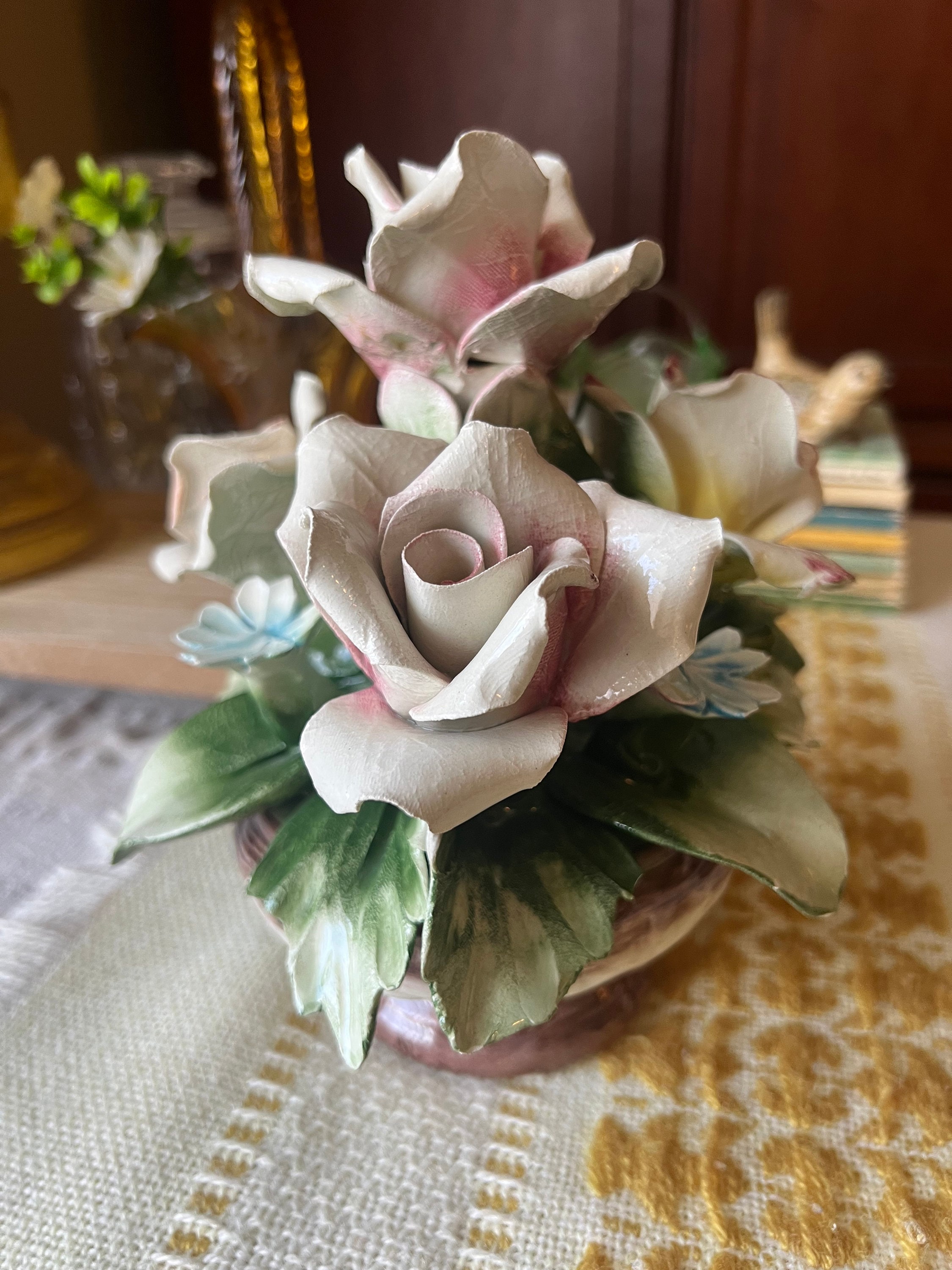 Vintage Capodimonte Made in Italy, Ceramic Porcelain Flower Pot Vase ...